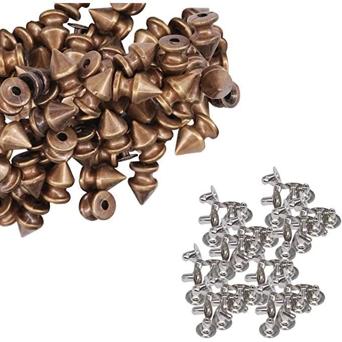 Clous punk en forme de cône - TRIMMING SHOP - 100 pcs - Laiton - 12 mm ...
