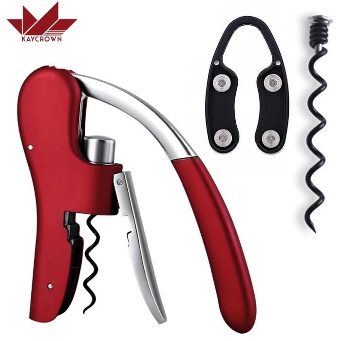 TIRE-BOUCHON,Metallic Red--Ouvre bouteille de vin professionnel, tire ...