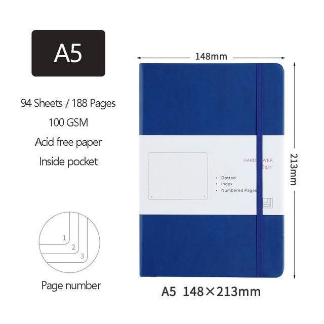 CAHIER,Blue-Blank--Carnet de notes à puces A5, classique, papier sans ...
