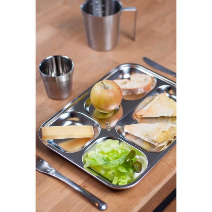 PLATEAU 5 COMPARTIMENTS INOX 30,5 x 23,5 x 2,5 cm - Cdiscount Maison