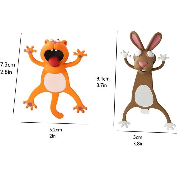 2 Pièces Signet Animal De Dessin Animé 3D Marque-Page Wacky Signet ...