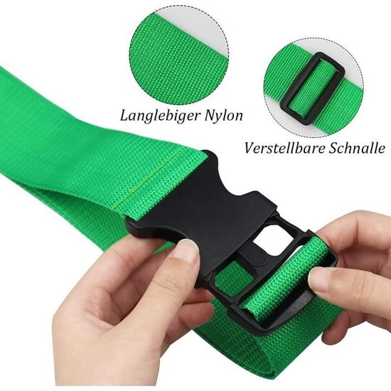 Lot De 4 Sangles De Valise, Bandes De Bagage, Sangles De Valise, Vert Foncé, Identification ...
