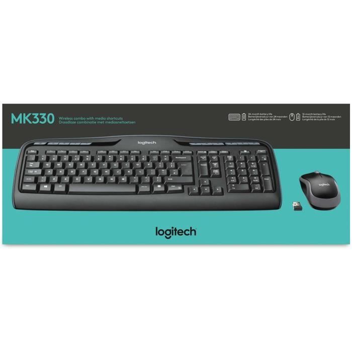 Logitech MK330 Combo Clavier et Souris sans Fil,QWERTY Italien ... Logitech MK330 Combo Clavier et Souris sans Fil,QWERTY Italien ...