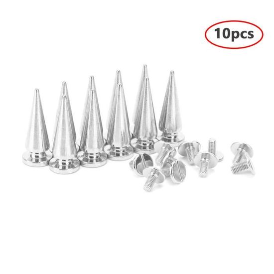DPois Lot de 10 Rivet Cône Punk Rivets à Vis Rivet Goujon Bouton Metal ...