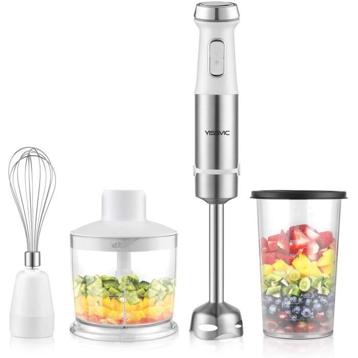 Mixeur à main 4 en 1 1100 w avec hachoir de 500 ml verre doseur de 800 ...