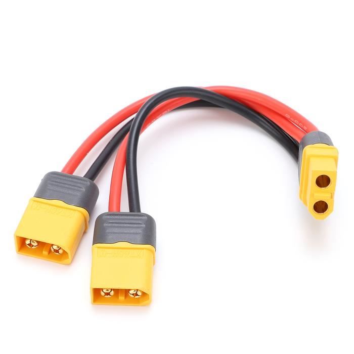 Ashata Câble série XT60 Y Câble compatible 2 XT60 mâle vers 1 XT60 femelle connecteur XT60 série ...