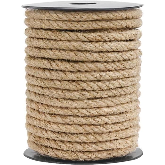 Corde En Jute 8Mm Corde Chanvre 50 Pieds Naturelle De Jute Pour Travaux ...