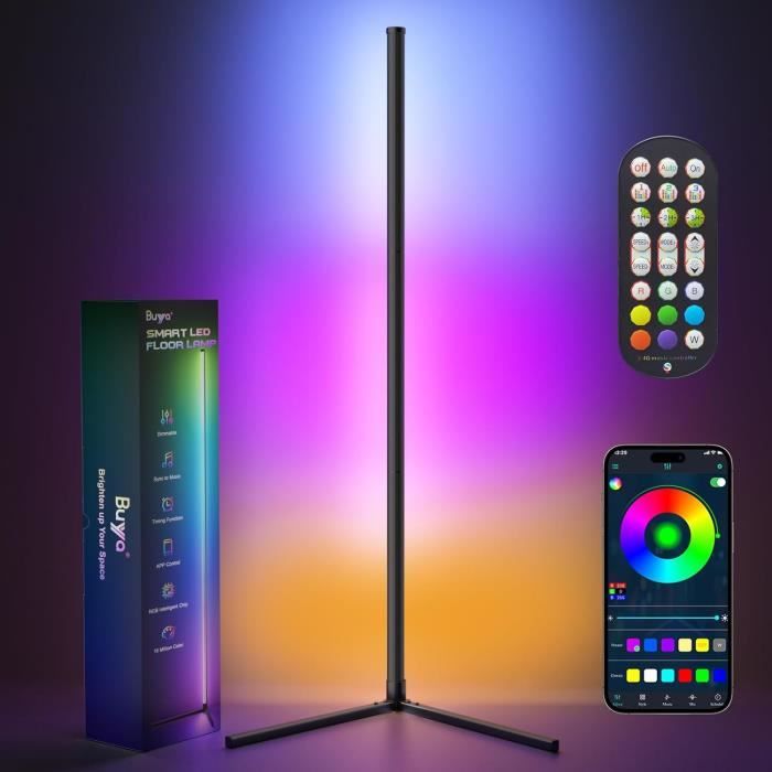 Lampadaire sur pied salon LED RGB intelligent avec synchronisation musicale - Cdiscount Maison