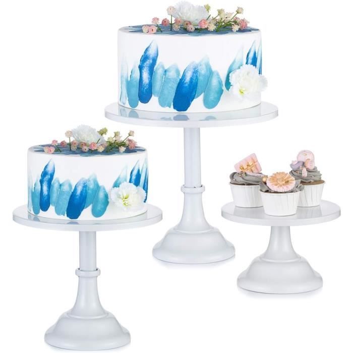 Présentoirs À Gâteau 3 Pièces Rond En Métal Présentoirs À Gâteaux 3 Plateaux Présentoirs À ...