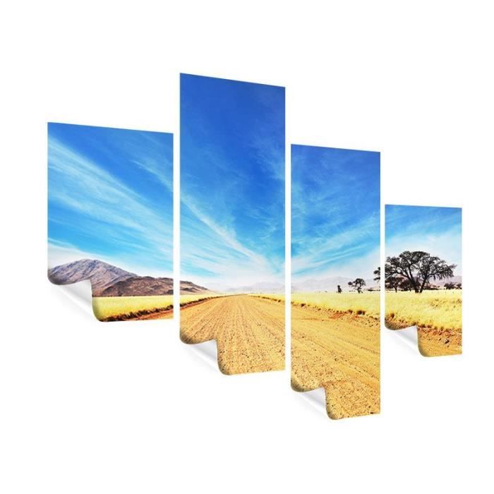 Poster en 4 parties moderne Un paysage en Afrique 160 x 120 - Cdiscount