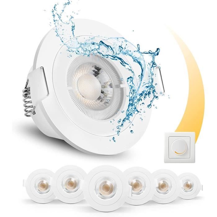 Spots Led Encastrable Extra Plat Pour Salle De Bain Dimmable Ip65 230v