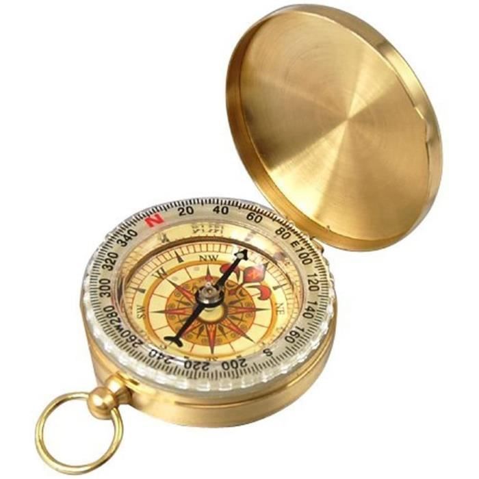 Boussole Compass Rétro Portable en Métà lentilal pour randonnée-Voyage ...