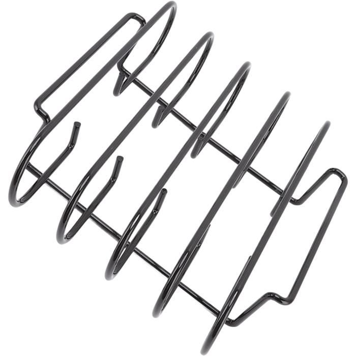 BBQ Rib Rack, Black Rib Grill Rack Compact Portable pour l'extérieur ...