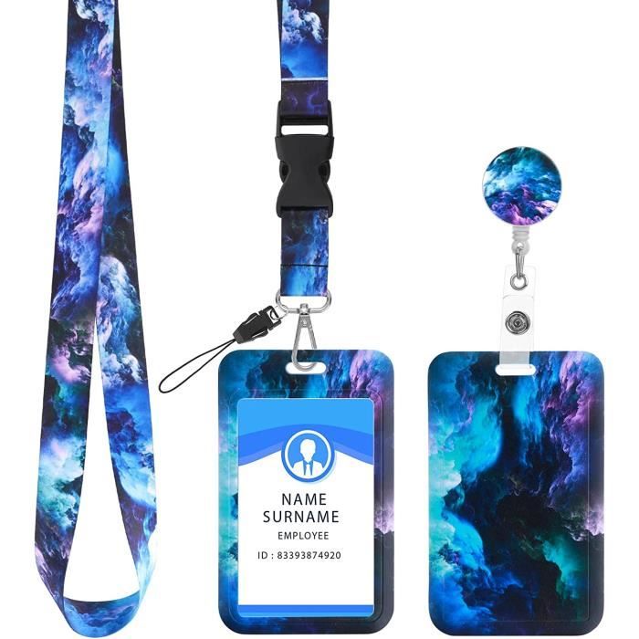 Porte-badge avec cordon et clip rétractable pour porte-badge – Ciel ...