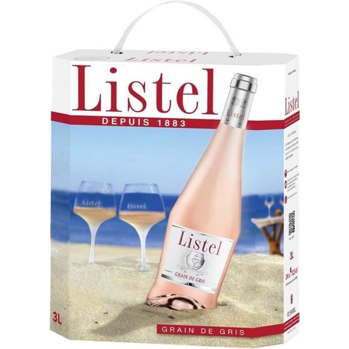Listel Vin Rosé I.G.P Grain de Gris Cubi Fontaine 3L (lot de 2) - La ...