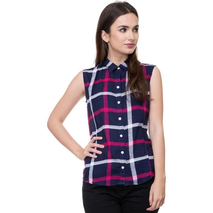 Chemisette EUYX2 Marine et Blanc Rani Rayonne Chemises de femmes (pour ...