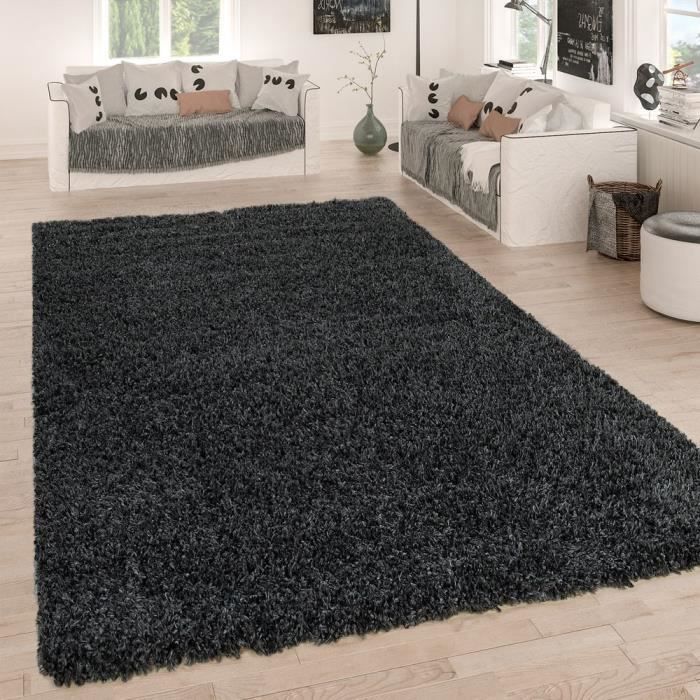 Tapis Poils Longs Gris Anthracite Salon Shaggy Résistant Doux Robuste [70x140 cm] - Cdiscount Maison