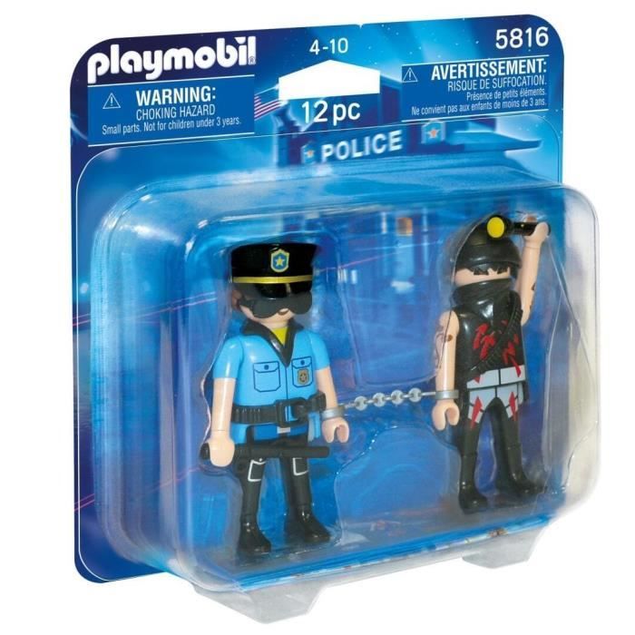 PLAYMOBIL 5816 Duo Pack Policier et criminel - Cdiscount Jeux - Jouets