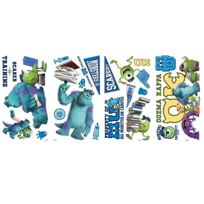 ROOMMATES Lot de 20 stickers MONSTRES ACADEMY repositionnables 4 ...
