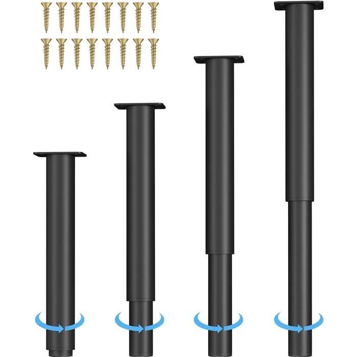 4Pcs Pieds De Meubles Réglables,Pied De Table Reglable(25-43Cm),Pied De ...