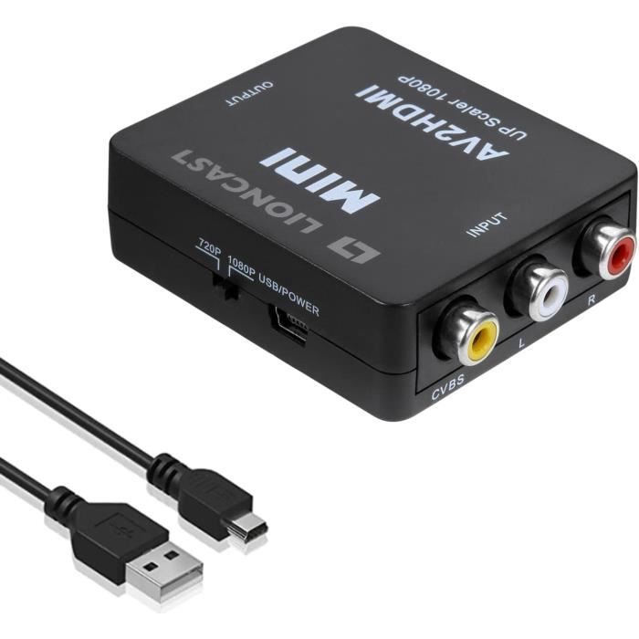 Adaptateur Rca Vers Hdmi | Av 2 Hdmi Convertisseur Av Vers Hdmi Support ...