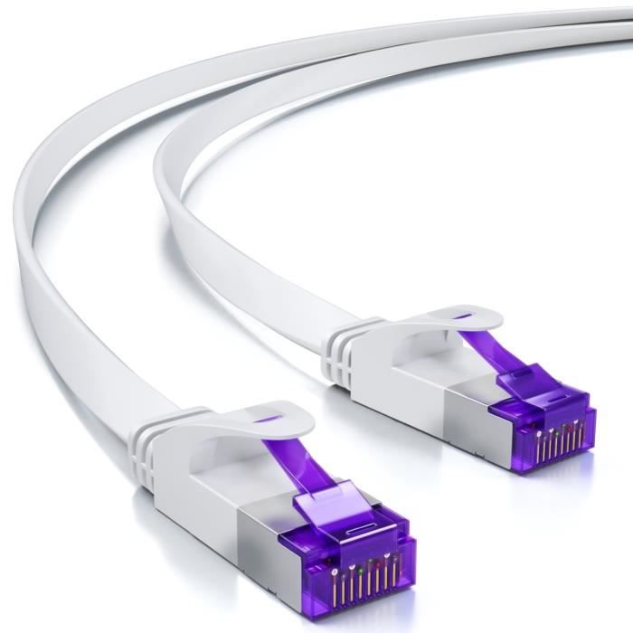 15M Câble Réseau Plat Cat7 (Cat 7 Avec 10 Gbit-S) Gigabits - Rj45 ...