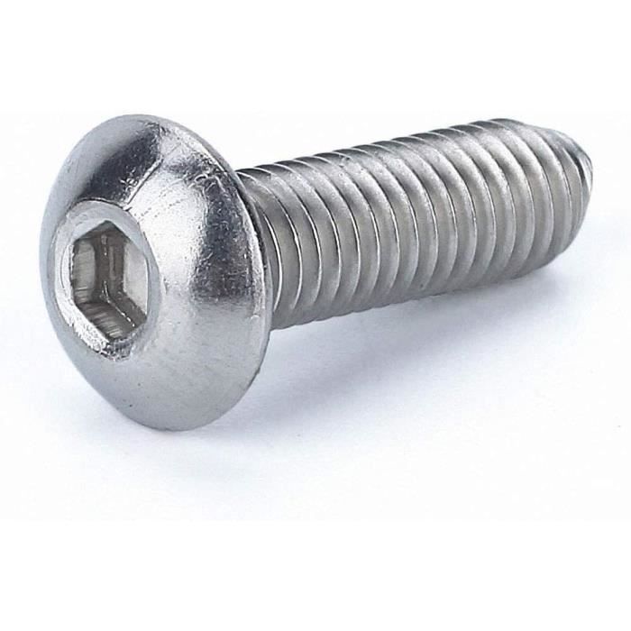 Vis À Tête Bombée M3-M4-M5-M6-M8-M10 En Acier Inoxydable A2[L1499 ...