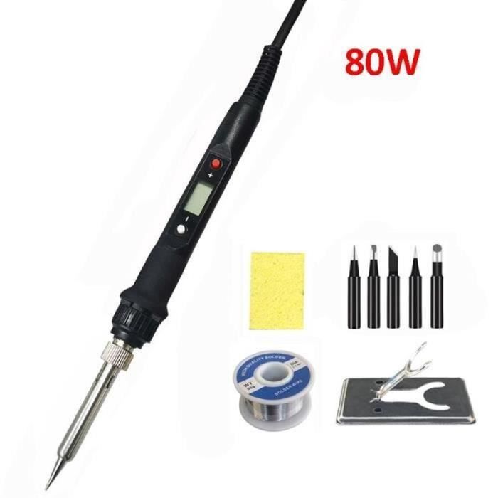 PANNE DE FER A SOUDER 80W BLACK SET3-220V EU PLUG -Station de fer à souder numérique électrique ...