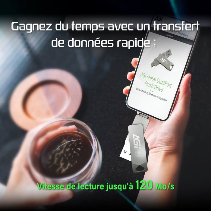 Ue138A 64Go Clé Usb, Double Connecteurs Avec Usb Type-C Et Type-A ...