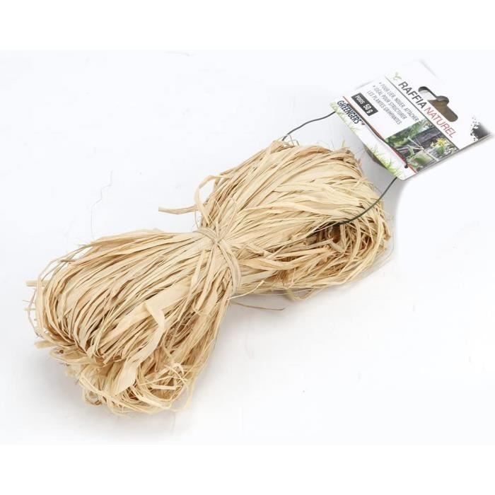 090394 Raffia Raphia Jardin 50 Brins 50g Ficelle Naturelle-idéal Lier ...