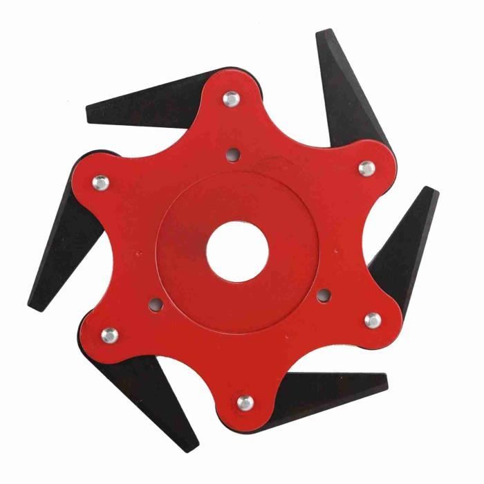 Fafeicy Lame de débroussailleuse Tête de débroussailleuse à 6 lames, diamètre intérieur de 2.5cm ...