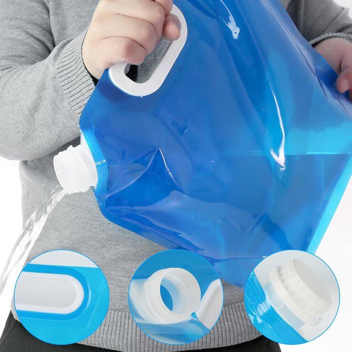 Bidon Eau 5 L, Jerrican Eau 5L, Bidon à Eau Pliable avec Couvercle, Sac ...