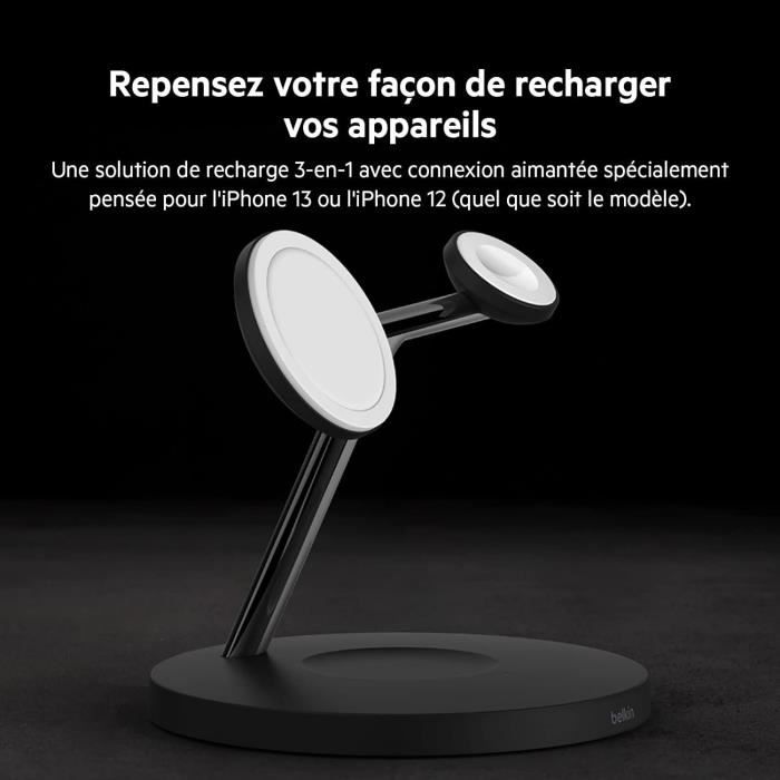 Chargeur Magnétique 3-En-1 Magsafe (15 W, Recharge Rapide, Chargeur ...