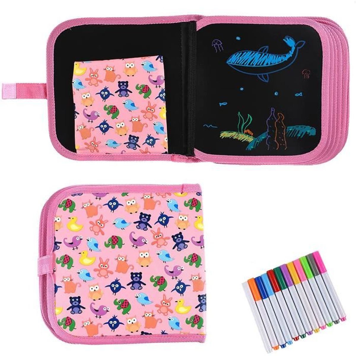 Tableau de griffonnage pour enfants, bloc-notes effaçable double face ...