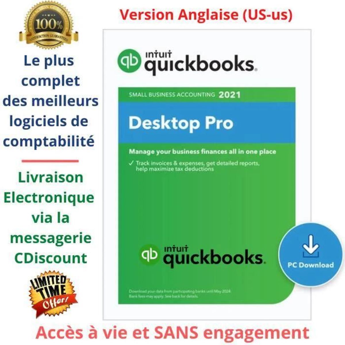 Intuit QuickBooks Desktop Pro 2021 - Accès à vie - Logiciel de ...