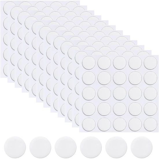300 Pièces Points De Colle Double Face,Silicone Transparent,Rond ...