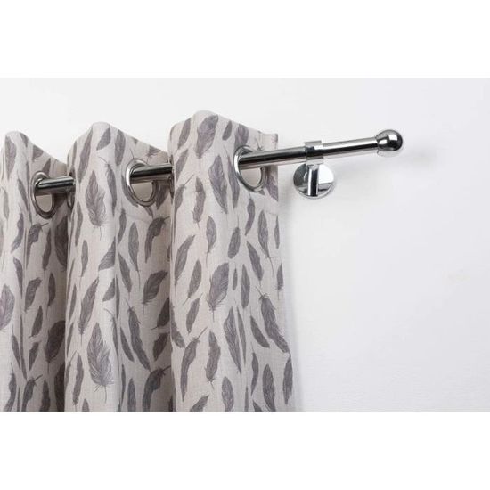 Tringle a Rideaux O 20 mm sans Anneaux, L. 340 cm. en Acier Poli chrome Complet - Cdiscount Maison