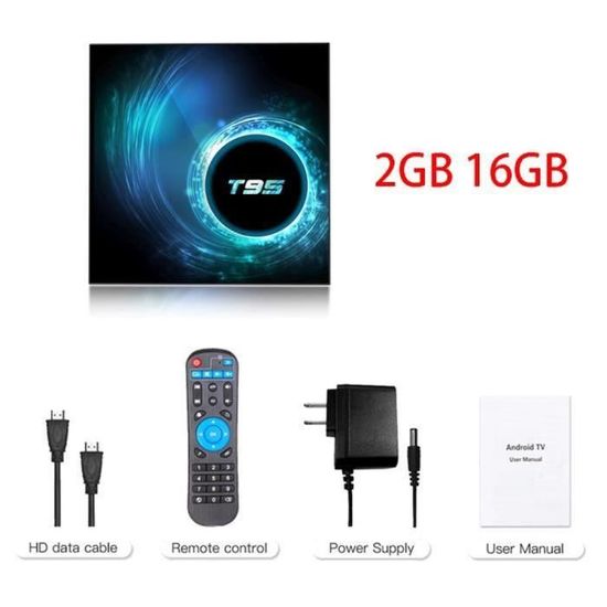 Android tv box tv android 10 T95 Smart TV BOX Wifi BT 2Go 16Go H616 6K ...