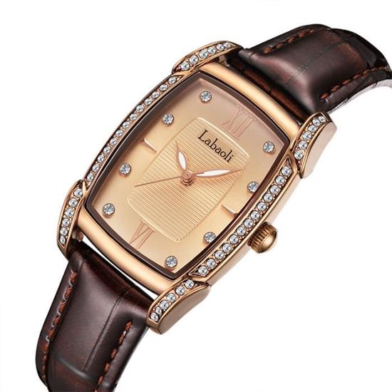 SHARPHY Montre femme de luxe cadran tonneau diamant haute qualité grâce ...