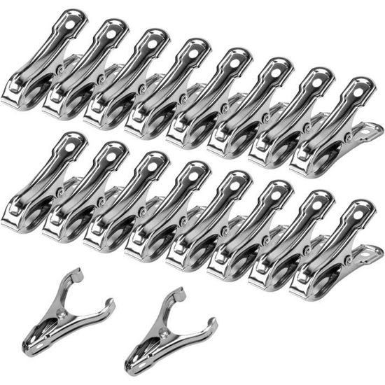 LOPOTIN 20 pcs Clips de Serre en Acier Inoxydable, Clip de Film de ...