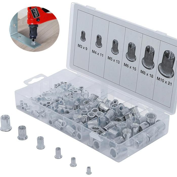 Vis à Rivets Boîtes Classées 150 Pièces Rivets Aveugles Aluminium M3 ...