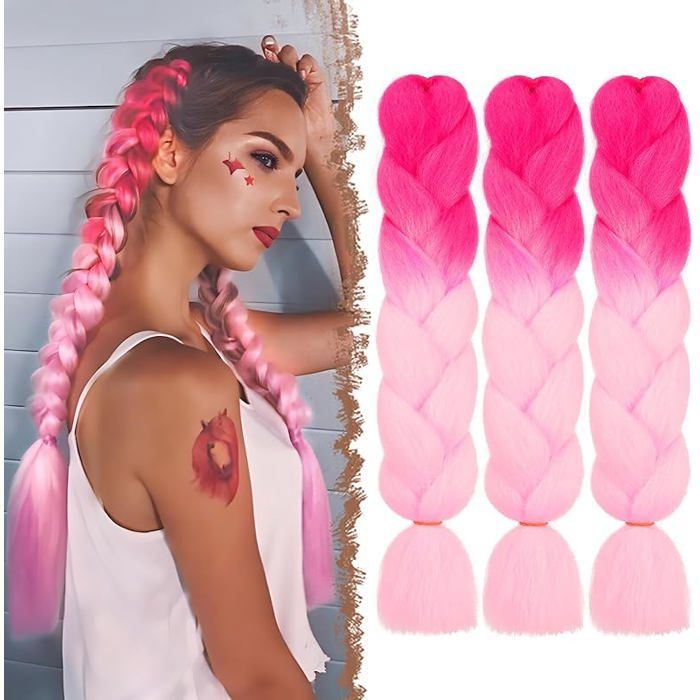 Jumbo Braids Tresse Cheveux, Lot de 3 Meches Africaine Kanekalon ...