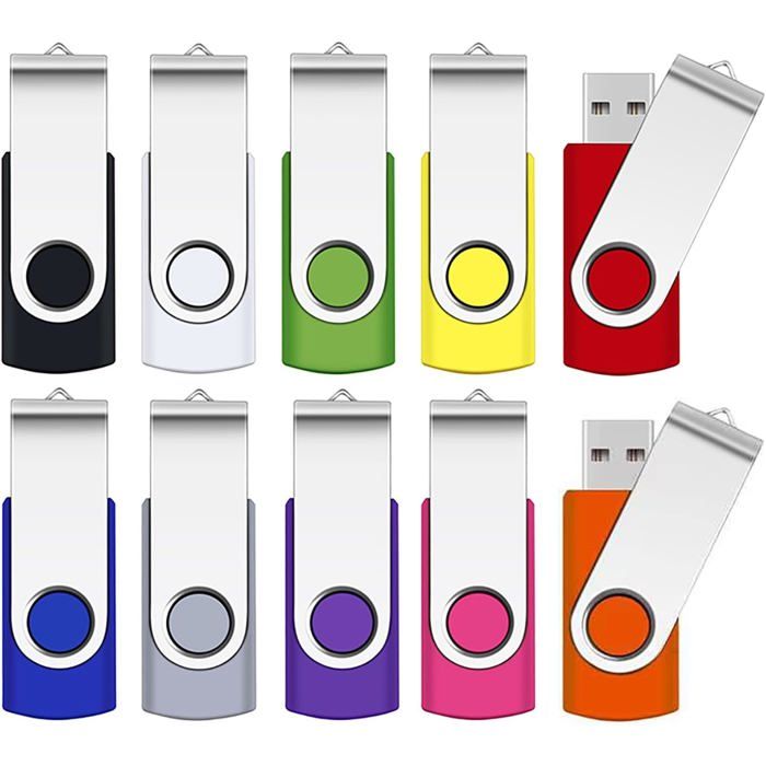 8Gb Memory Stick 10 Pack, Flash Drive Usb 2.0 Swivel Thumb Drives Data ...