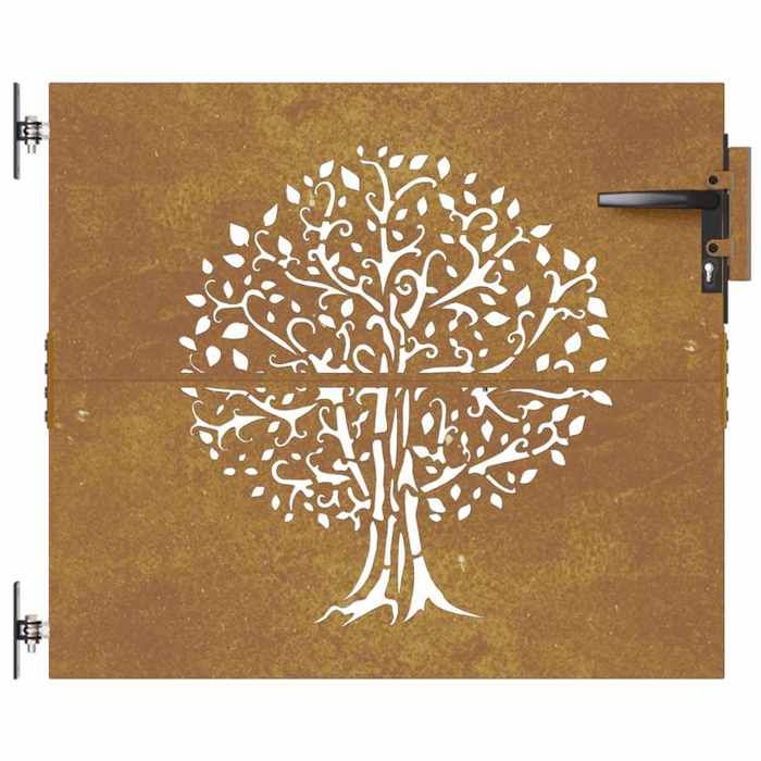 Portail de jardin en acier corten - MEUBLECHIC - 85x100 cm - Design ...