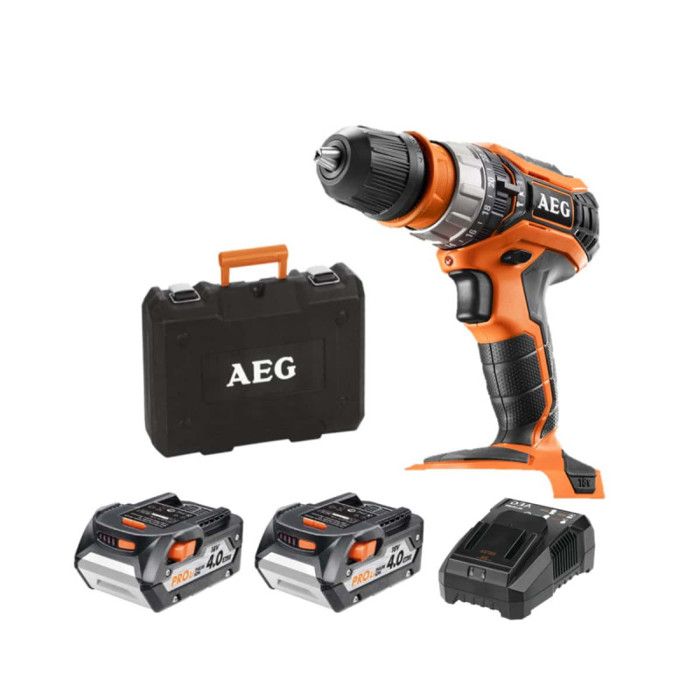 Perceuse à percussion AEG 18V - 2 batteries 4.0Ah - 1 chargeur BSB18C2XLI-402CA - Cdiscount ...