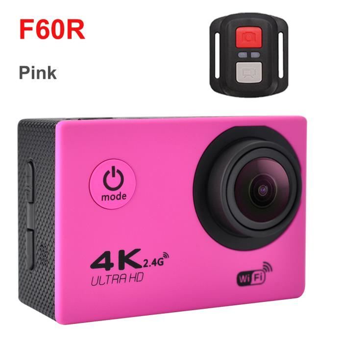 Norme rose-Mini Caméra d'Action 4K Ultra HD, Caméscope WiFi avec ...