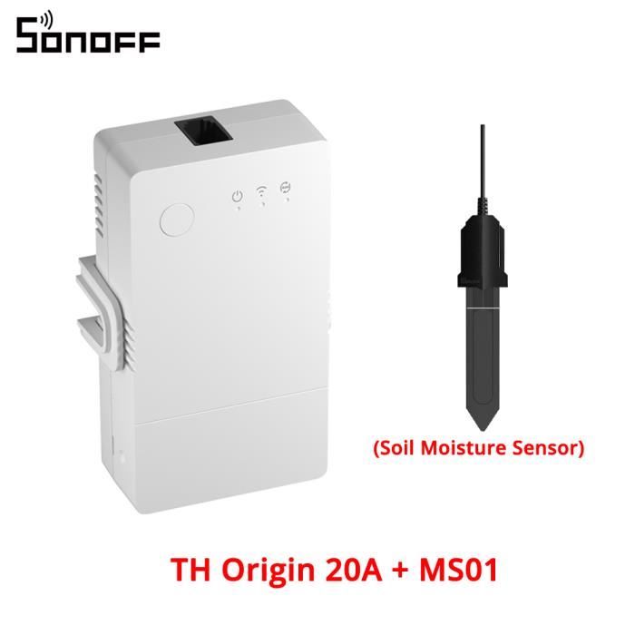 20A avec MS01-SONOFF TH original interrupteur intelligent WiFi avec moniteur de température et d ...