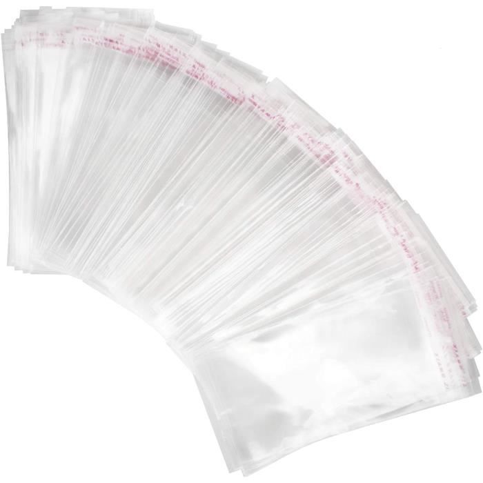 Sac Plastique Tansparent, 400Pcs Opp Sachet Alimentaire, 8Cm X 16Cm Sac ...