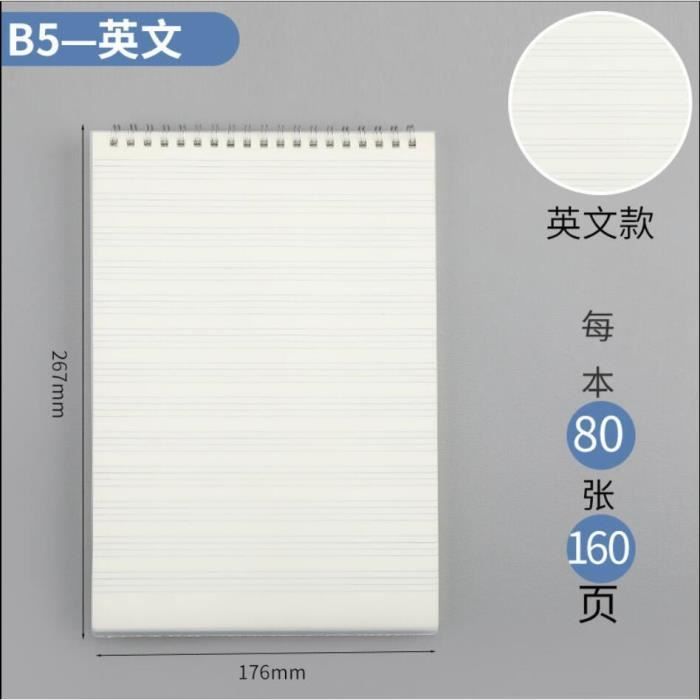 Bloc-notes vierge avec grille de bobine,croquis de ligne horizontale ...