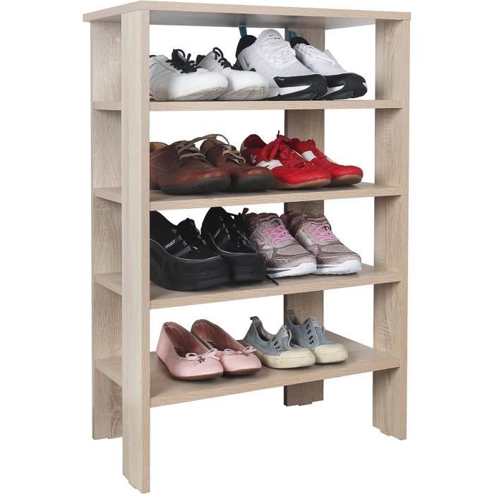 Meuble Chaussure Entree 88 x 55 x 32 cm WM040-ES Range Chaussures Chêne Marron Sonoma - Etagere ...